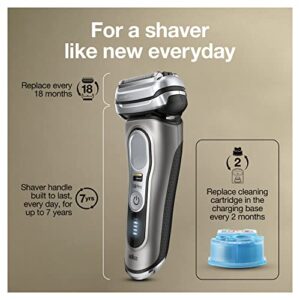 Braun Electric Razor for Men, Series 9 Pro 9465cc Wet & Dry Electric Foil Shaver with ProLift Beard Trimmer, Cleaning & Charging SmartCare Center, Noble Metal