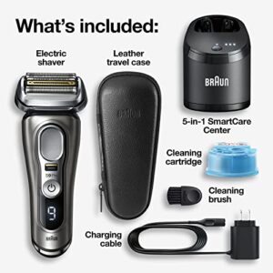 Braun Electric Razor for Men, Series 9 Pro 9465cc Wet & Dry Electric Foil Shaver with ProLift Beard Trimmer, Cleaning & Charging SmartCare Center, Noble Metal