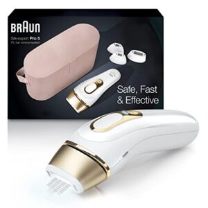 braun ipl long-lasting hair removal system for women and men, new silk expert pro 5 pl5347, head-to-toe usage, for body & face, alternative to salon laser hair removal, with 3 extra caps