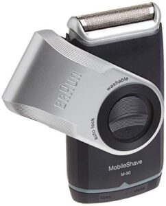 braun electric razor for men, m90 mobile electric shaver, precision trimmer, washable