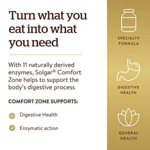 Solgar Comfort Zone Digestive Complex, 90 Vegetable Capsules - Enzymes for Digestion - Support The Body’s Natural Digestive Process - Break Down Difficult To Digest Foods - Kosher - 90 Servings