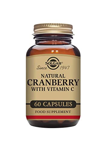 Solgar Natural Cranberry with Vitamin C, 60 Vegetable Capsules - Supports Urinary & Bladder Health - With Vitamin C for Immune Support - Non-GMO, Vegan, Gluten Free, Dairy Free, Kosher - 60 Servings