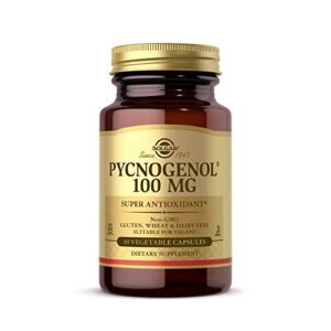 solgar pycnogenol 100 mg, 30 vegetable capsules – antioxidant protection – healthy leg & vein support – non-gmo, vegan, gluten free, dairy free, kosher – 30 servings