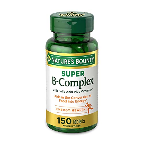 Nature’s Bounty Super B Complex with Vitamin C & Folic Acid, Immune & Energy Support, 150 tablets