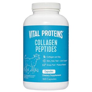 vital proteins collagen pills supplement (type i, iii), 360 collagen capsules, 3300mg serving help support healthy hair, collagen supplement