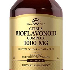 Solgar Citrus Bioflavonoid Complex 1000 mg, 250 Tablets - Antioxidant Support - Promotes Optimal Health - Non-GMO, Vegan, Gluten Free, Dairy Free, Kosher - 250 Servings