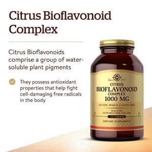 Solgar Citrus Bioflavonoid Complex 1000 mg, 250 Tablets - Antioxidant Support - Promotes Optimal Health - Non-GMO, Vegan, Gluten Free, Dairy Free, Kosher - 250 Servings