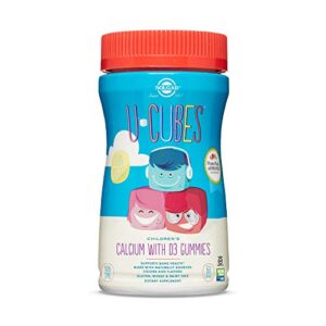 solgar u-cubes children’s calcium with vitamin d3, 60 gummies – strawberry flavor – supports bone & teeth health – non gmo gluten free, dairy free – 30 servings