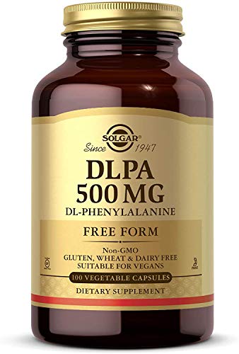 Solgar DLPA 500 mg, 100 Vegetable Capsules - Free Form DL-Phenylalanine - Supports Central Nervous System - Vegan, Gluten Free, Dairy Free, Kosher - 100 Servings