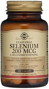 solgar yeast-free selenium 200 mcg, 100 tablets – supports antioxidant and immune system 100 servings, 100 count (pack of 12)