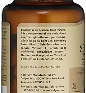 Solgar Yeast-free Selenium 200 Mcg, 100 Tablets - Supports Antioxidant and Immune System 100 Servings, 100 Count (Pack of 12)