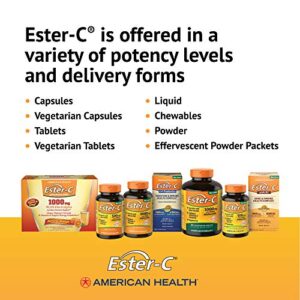 American Health Ester-C 500 mg with Citrus Bioflavonoids Capsules, 300 Count