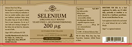 SOLGAR Selenium 200Ug, 50 EA