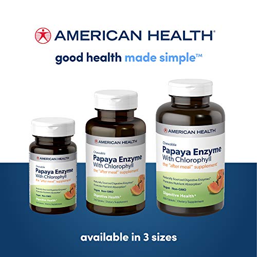 American Health Papaya Enzyme with Chlorophyll Chewable Tablets, 83 Total Servings, 250 Count