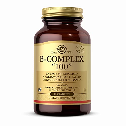 Solgar B-Complex "100" - 100 Tablets - Energy Metabolism, Cardiovascular Health, Nervous System Support - Non-GMO, Vegan, Gluten Free - 100 Servings