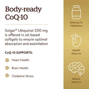 Solgar Ubiquinol 100mg (Reduced CoQ-10), 50 Softgels - 2 Pack - Advanced Antioxidant Support, Heart Health, Overall Health - Gluten Free, Dairy Free - 100 Total Servings