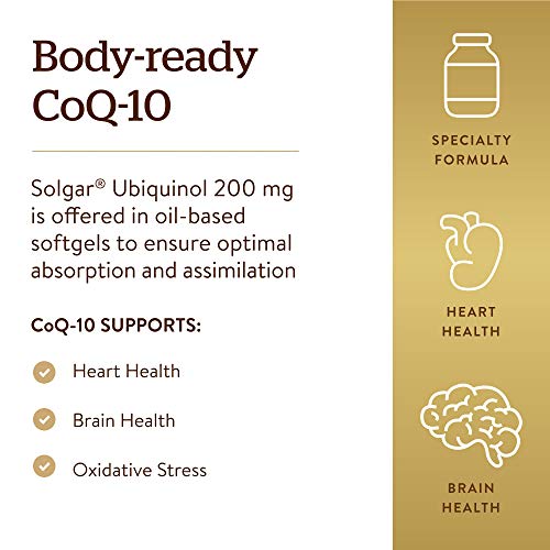 Solgar Ubiquinol 100mg (Reduced CoQ-10), 50 Softgels - 2 Pack - Advanced Antioxidant Support, Heart Health, Overall Health - Gluten Free, Dairy Free - 100 Total Servings