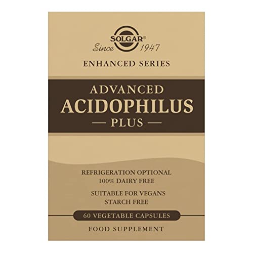 Solgar Advanced Acidophilus Plus, 60 Vegetable Capsules - Supports Healthy Intestinal Flora - 500 Million Microorganisms Per Serving - Gluten & Dairy Free - Vegetarian - 60 Servings