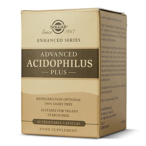 Solgar Advanced Acidophilus Plus, 60 Vegetable Capsules - Supports Healthy Intestinal Flora - 500 Million Microorganisms Per Serving - Gluten & Dairy Free - Vegetarian - 60 Servings