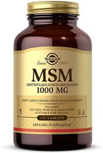 solgar msm 1000 mg, 120 tablets – supports joints & connective tissue – non-gmo, vegan, gluten free, dairy free, kosher, halal – 120 servings