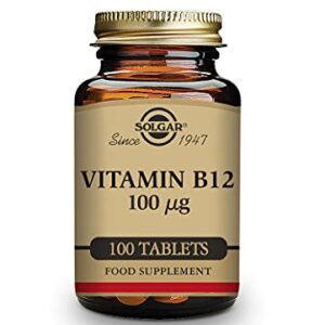 Solgar Vitamin B12 100 mcg, 100 Tablets - Energy Metabolism, Heart Health, Healthy Nervous System - Non-GMO, Vegan, Gluten Free, Dairy Free, Kosher, Halal - 100 Servings