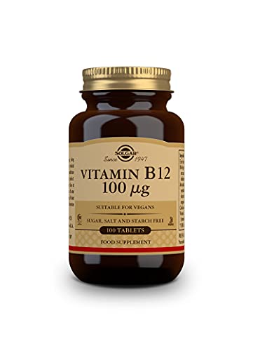 Solgar Vitamin B12 100 mcg, 100 Tablets - Energy Metabolism, Heart Health, Healthy Nervous System - Non-GMO, Vegan, Gluten Free, Dairy Free, Kosher, Halal - 100 Servings