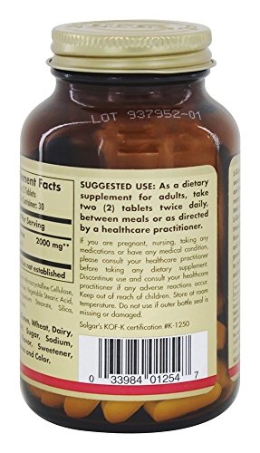 L-Glutamine, 1000 mg, 60 Tabs by Solgar (Pack of 3)