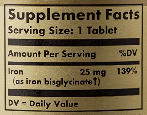 Solgar Chelated Iron, 100 Tablets - Highly Absorbable Iron - Gentle on Your Stomach - Cardiovascular Support - Vegan, Gluten Free, Dairy Free, Kosher - 100 Servings