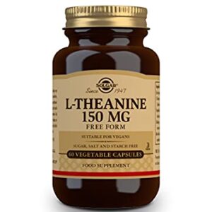 Solgar L-Theanine 150 mg, 60 Vegetable Capsules - Mood Support - Promotes Relaxation - Vegan, Gluten Free, Dairy Free, Kosher - 60 Servings