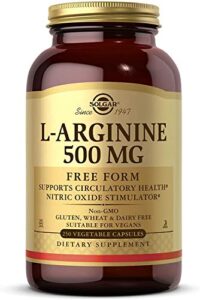 solgar – l-arginine 500 mg, 250 vegetable capsules