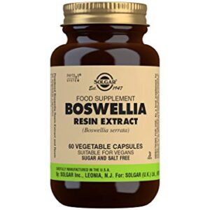 Solgar Boswellia Resin Extract, 60 Vegetable Capsules - Supports Joint Comfort & Digestive Health - Standardized Full Potency (SFP) - Non-GMO, Vegan, Gluten Free, Dairy Free, Kosher - 60 Servings