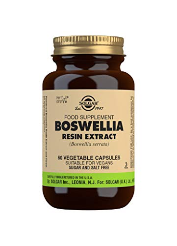 Solgar Boswellia Resin Extract, 60 Vegetable Capsules - Supports Joint Comfort & Digestive Health - Standardized Full Potency (SFP) - Non-GMO, Vegan, Gluten Free, Dairy Free, Kosher - 60 Servings