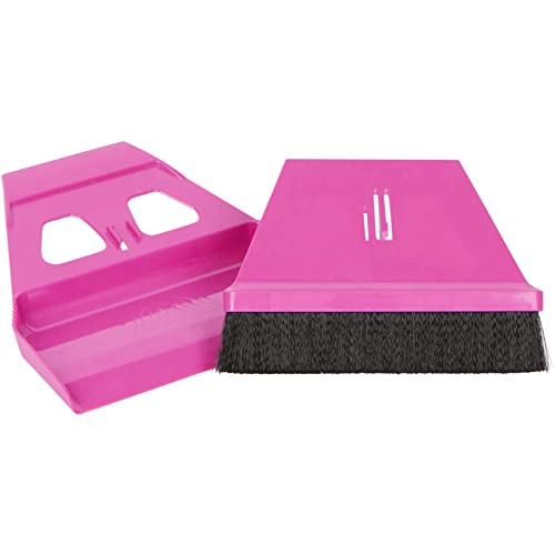 miniWISP Small Broom and Dustpan Set for Home, Hand Broom Pet Hair Remover Brush, Indoor Outdoor Household Cleaning Set, 6'' Width, Pink