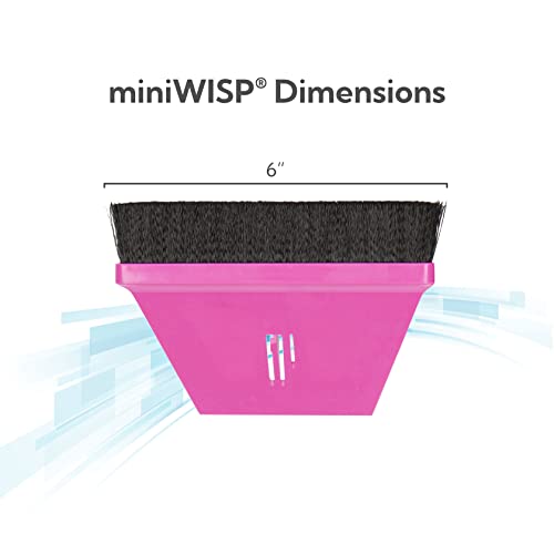 miniWISP Small Broom and Dustpan Set for Home, Hand Broom Pet Hair Remover Brush, Indoor Outdoor Household Cleaning Set, 6'' Width, Pink