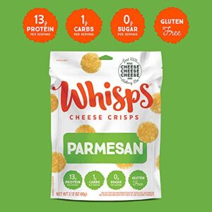 Whisps Cheese Crisps - Parmesan, Asiago, Tomato Basil, BBQ, & Cheddar Cheese Snacks, Keto Snacks, 21-29g of Protein Per Bag, Low Carb, Gluten & Sugar Free, Great Tasting Healthy Snack, All Natural Cheese Crisps - Variety, 2.12 Oz (Pack of 5)