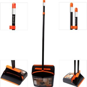 Broom and Dustpan/Dustpan with Broom Combo with 52" Long Handle for Home Kitchen Room Office Lobby Floor Use Upright Stand Up Broom and Dustpan Set for Home