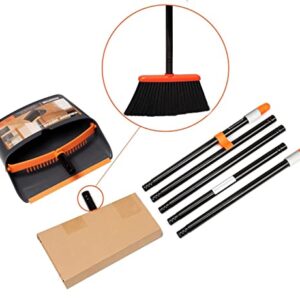 Broom and Dustpan/Dustpan with Broom Combo with 52" Long Handle for Home Kitchen Room Office Lobby Floor Use Upright Stand Up Broom and Dustpan Set for Home