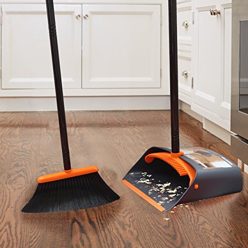 Broom and Dustpan/Dustpan with Broom Combo with 52" Long Handle for Home Kitchen Room Office Lobby Floor Use Upright Stand Up Broom and Dustpan Set for Home