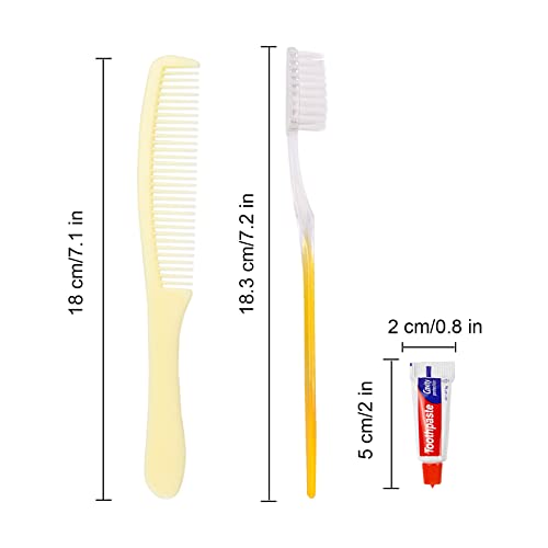 fafortune 20pcs Disposable Toothbrushes with Toothpaste and Comb for Homeless Individually Wrapped-Suitable for Hotel,Air Bnb,Shelter/Homeless/Nursing Home/Charity（20 pcs）