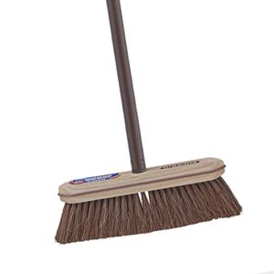 superio horsehair broom, brown metal handle with fine premium bristles, heavy duty home and kitchen broom easy, sweeping dust and wisp floors and corners