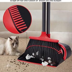 Broom and Dustpan Set, Broom and Dustpan, Broom and Dustpan Set for Home, Upgrade 52" Long Handle Broom with Stand Up Dustpan Combo Set for Office Home Kitchen Lobby Floor Use, Dust pan and Broom Set