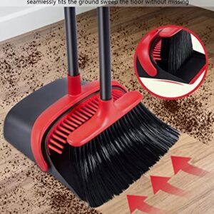 Broom and Dustpan Set, Broom and Dustpan, Broom and Dustpan Set for Home, Upgrade 52" Long Handle Broom with Stand Up Dustpan Combo Set for Office Home Kitchen Lobby Floor Use, Dust pan and Broom Set