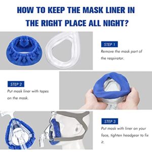 10 Pieces Mask Covers Reusable Soft Mask Liners Full Face Mask Liners Reduces Air Leaks and Blisters (Blue)