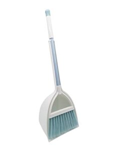 xifando mini broom with dustpan for kids,little housekeeping helper set (white+blue)