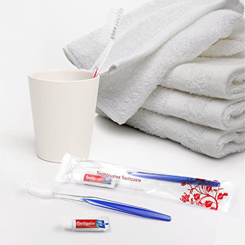 Travel Toothbrushes Kit,30Pcs Travel Toothbrush Set Disposable Toothbrushes with Toothpaste for Nursing Home,Hotel,Charity(Individually Wrapped)