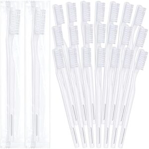 200 pack individually wrapped disposable toothbrush bulk single use toothbrush travel toothbrushes disposable soft bristle adult toothbrush manual tooth brush for women men hotels guest rooms, white