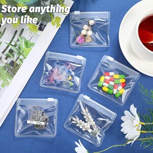 Pill Pouch Bags Zippered Pill Pouch Set Reusable Pill Baggies Clear Plastic Pill Bags Self Sealing Travel Medicine Organizer Storage Pouches with Slide Lock for Pills and Small Items (24 Pieces)