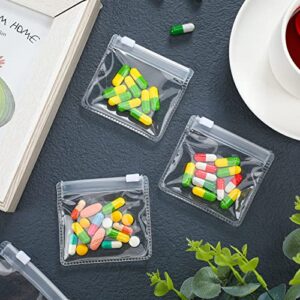 Pill Pouch Bags Zippered Pill Pouch Set Reusable Pill Baggies Clear Plastic Pill Bags Self Sealing Travel Medicine Organizer Storage Pouches with Slide Lock for Pills and Small Items (24 Pieces)