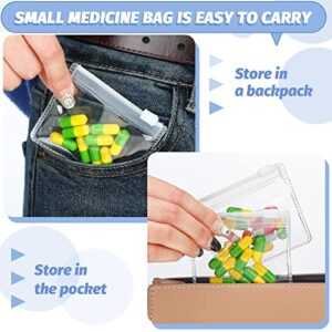 Pill Pouch Bags Zippered Pill Pouch Set Reusable Pill Baggies Clear Plastic Pill Bags Self Sealing Travel Medicine Organizer Storage Pouches with Slide Lock for Pills and Small Items (24 Pieces)