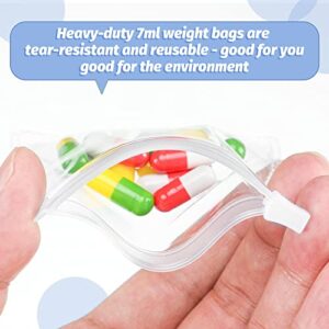 Pill Pouch Bags Zippered Pill Pouch Set Reusable Pill Baggies Clear Plastic Pill Bags Self Sealing Travel Medicine Organizer Storage Pouches with Slide Lock for Pills and Small Items (24 Pieces)